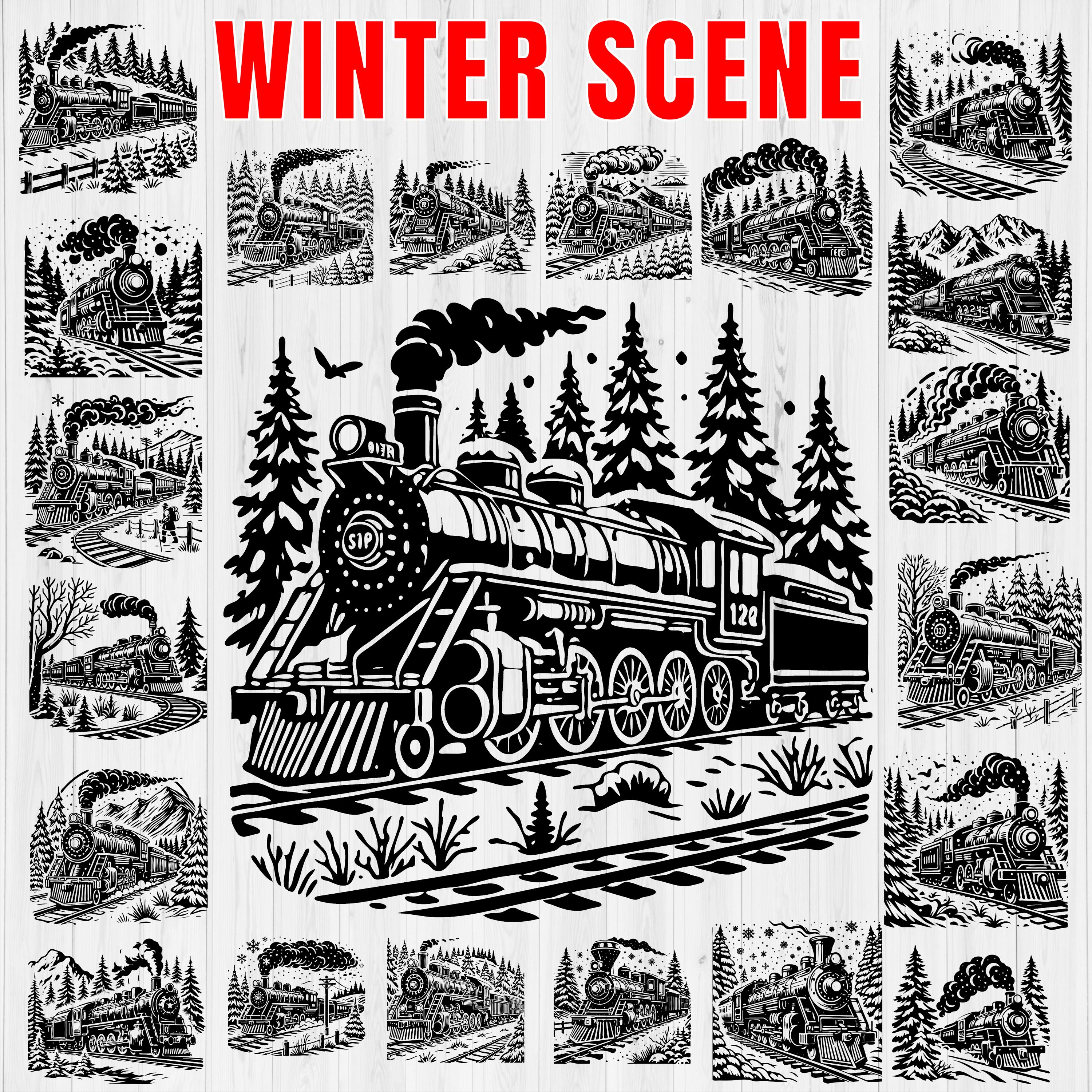 Train Locomotive Graphics SVG Bundle: Cricut Cut Files (digital ...