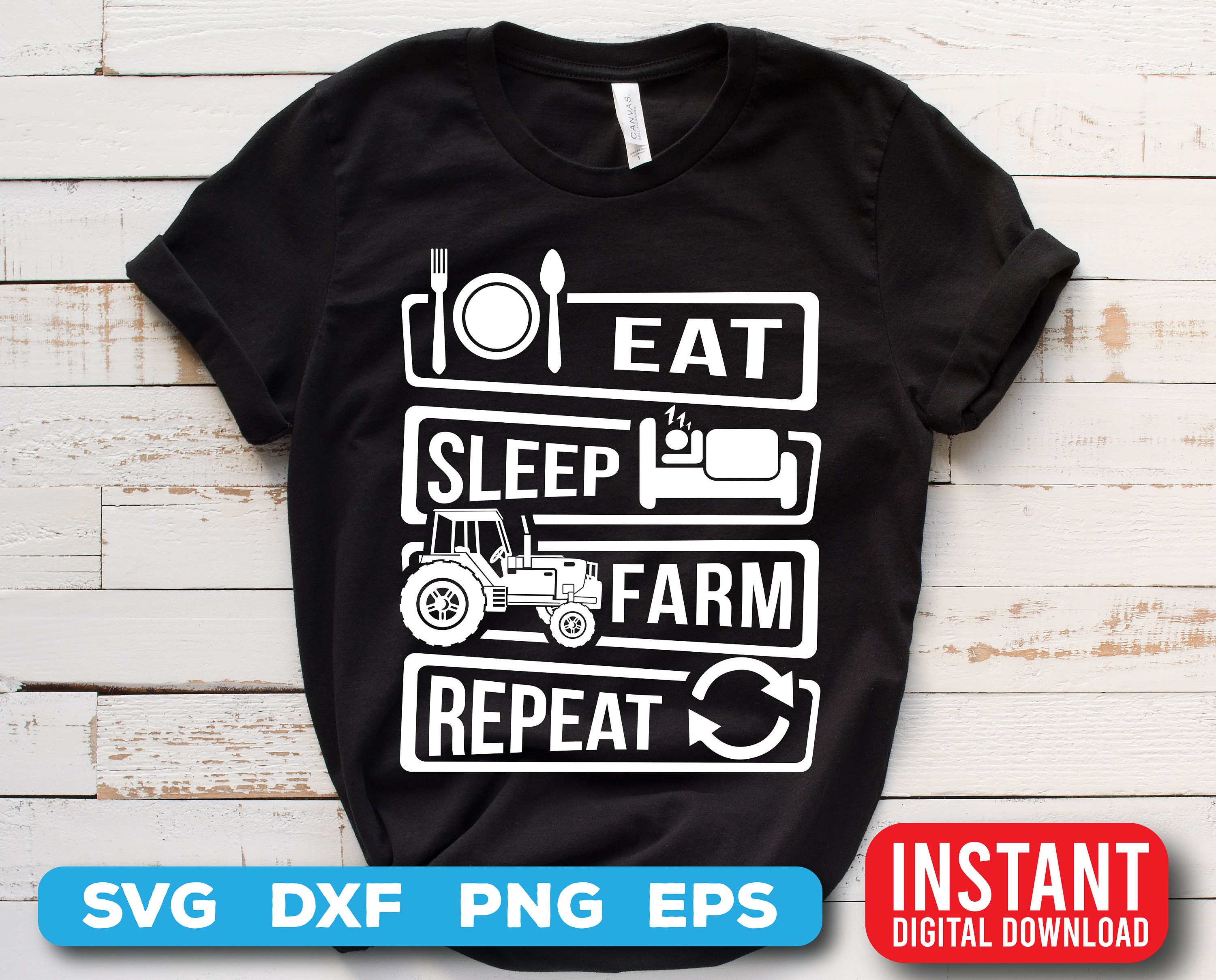 Tractor SVG: Eat Sleep Farm Repeat, Farming Theme (digital Download) - Etsy