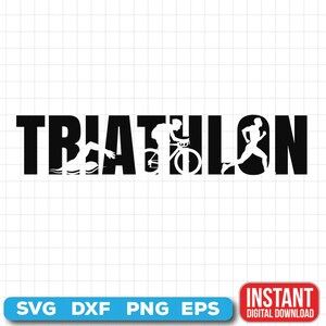Triathlon SVG - Triathlon Silhouette Graphics Art Gray and Black ...