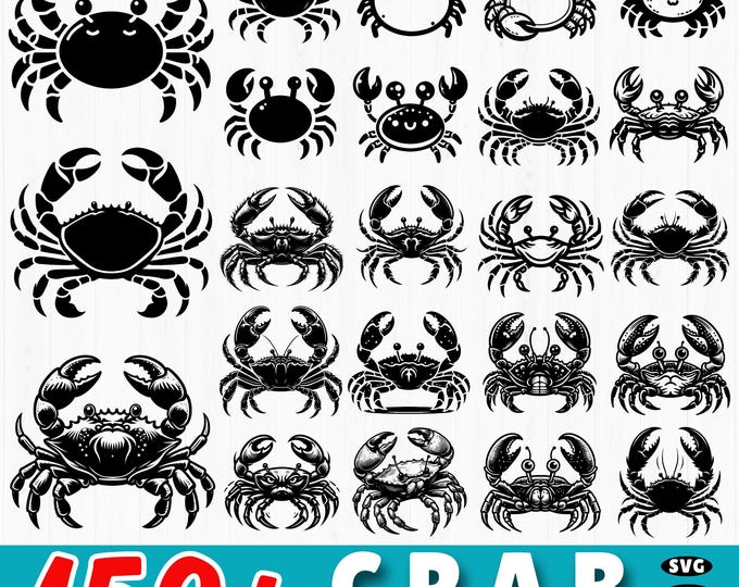 Crab Svg Bundle Cricut Crab Png Bundle Crab Shirt Design Bundle Eps Dxf ...