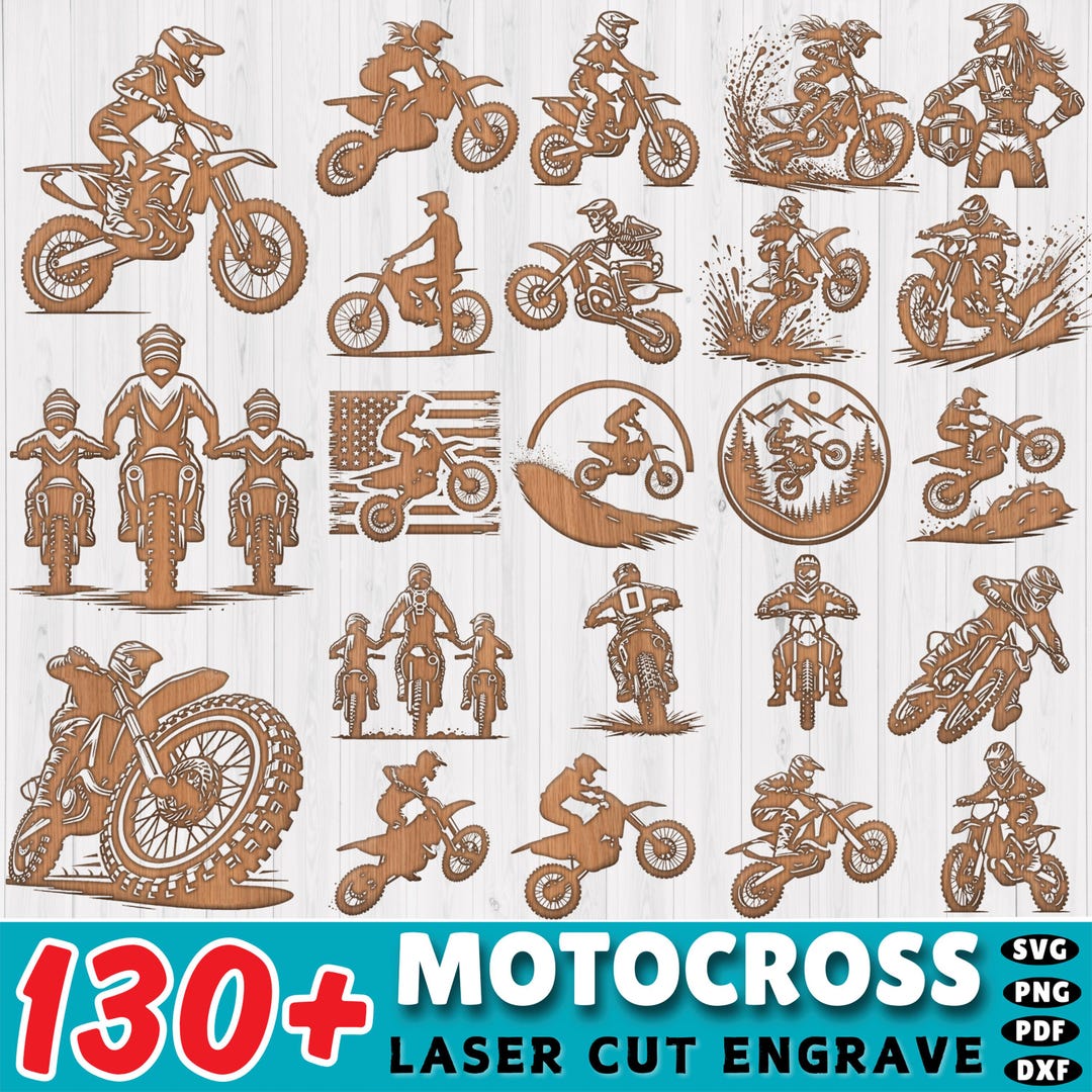 Laser Engraving Files 130+ Motocross Dxf Bundle | Dirt Bike Laser Cut ...