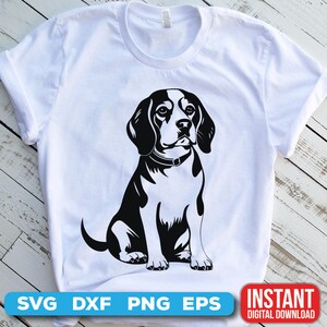 Beagle SVG - Beagle Vector SVG - 06 Beagle Standing Vector, Silhouette ...