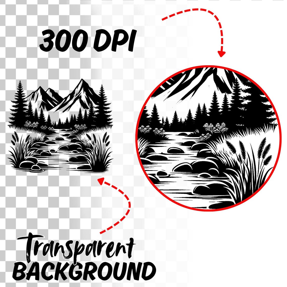 River Scene SVG Bundle: Nature Landscape Clipart, Cricut Cut Files - Etsy