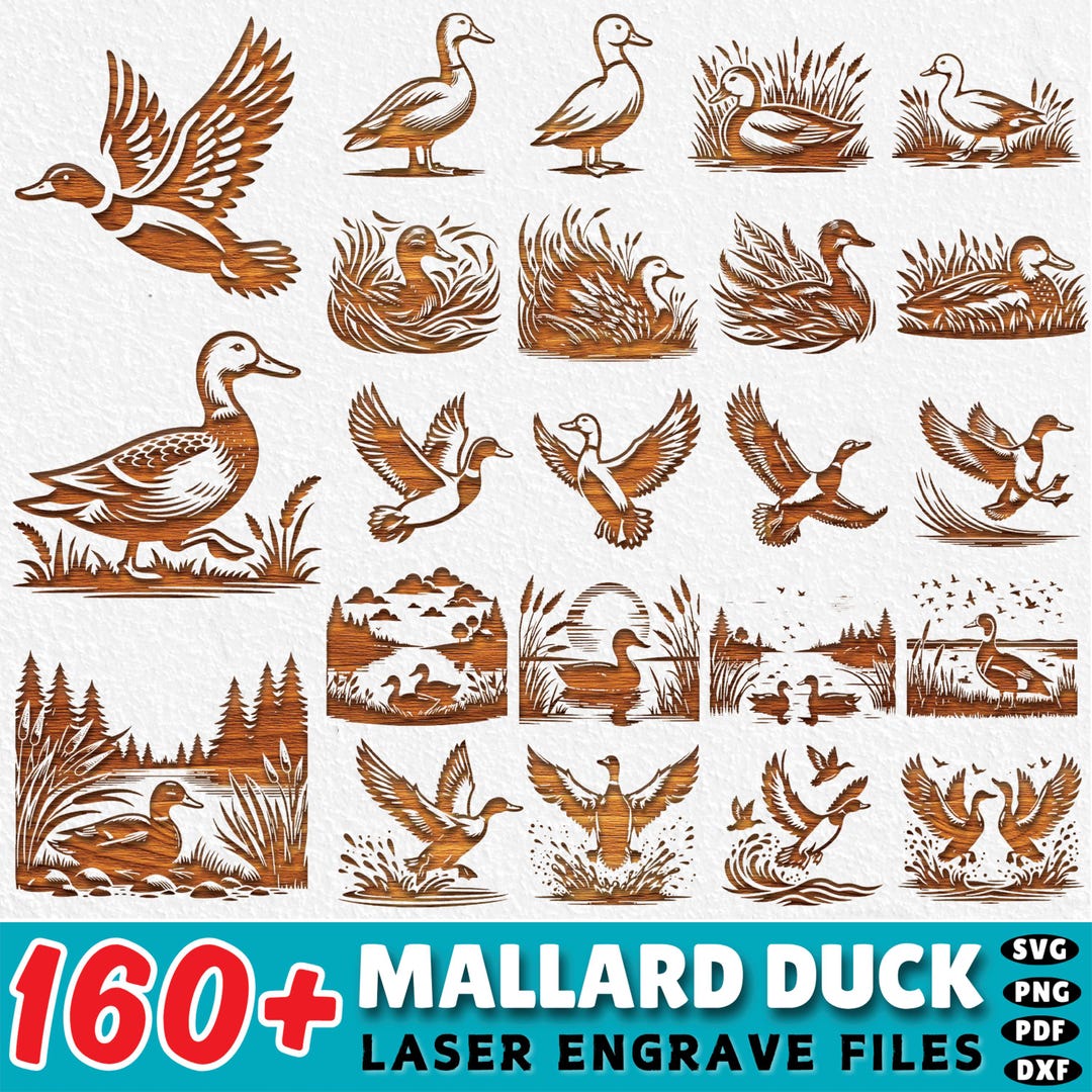 Mallard Duck SVG Bundle: 160+ Laser Cut Files (digital Download) - Etsy