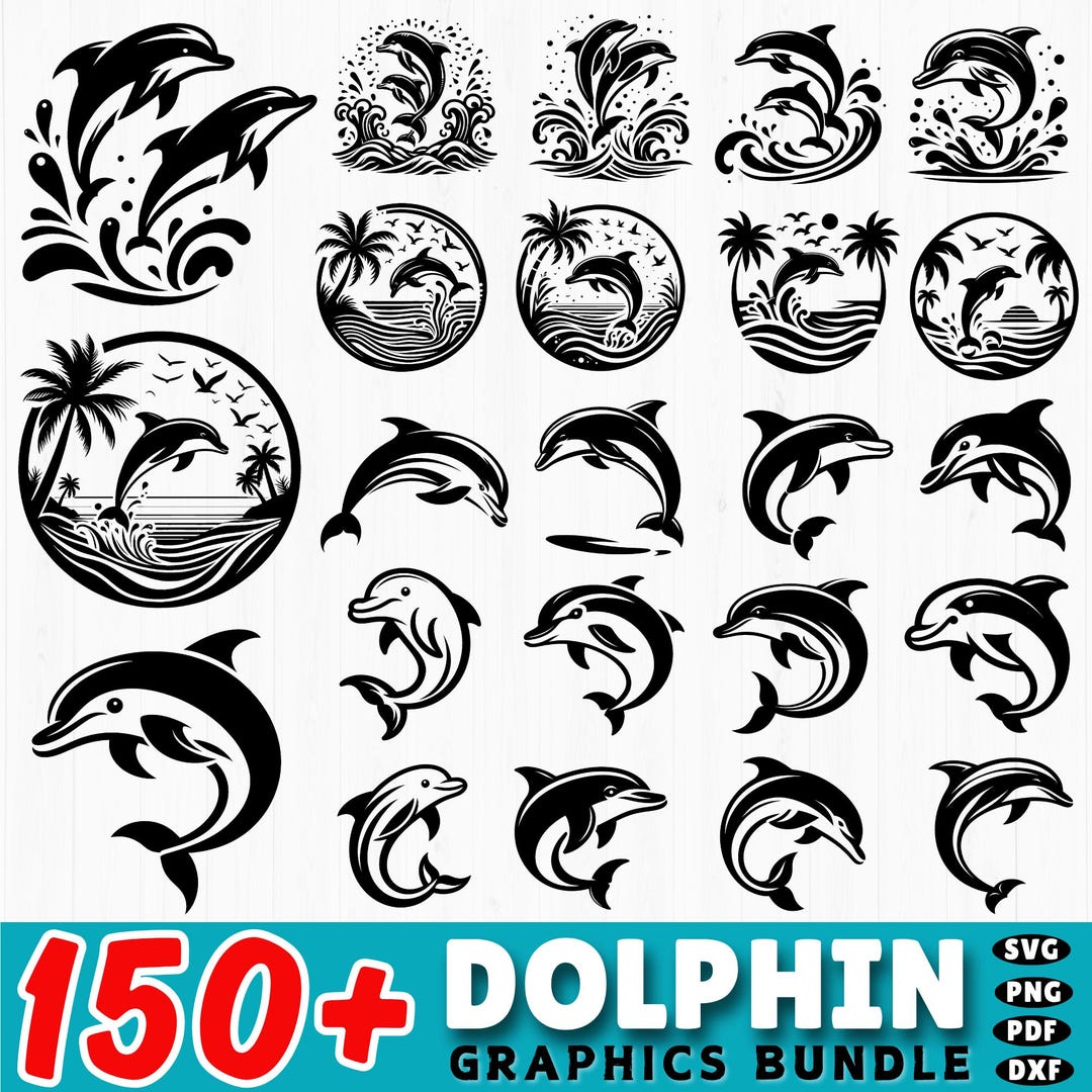 Dolphin SVG Bundle: 150+ Sea Life Cut Files (digital Download) - Etsy