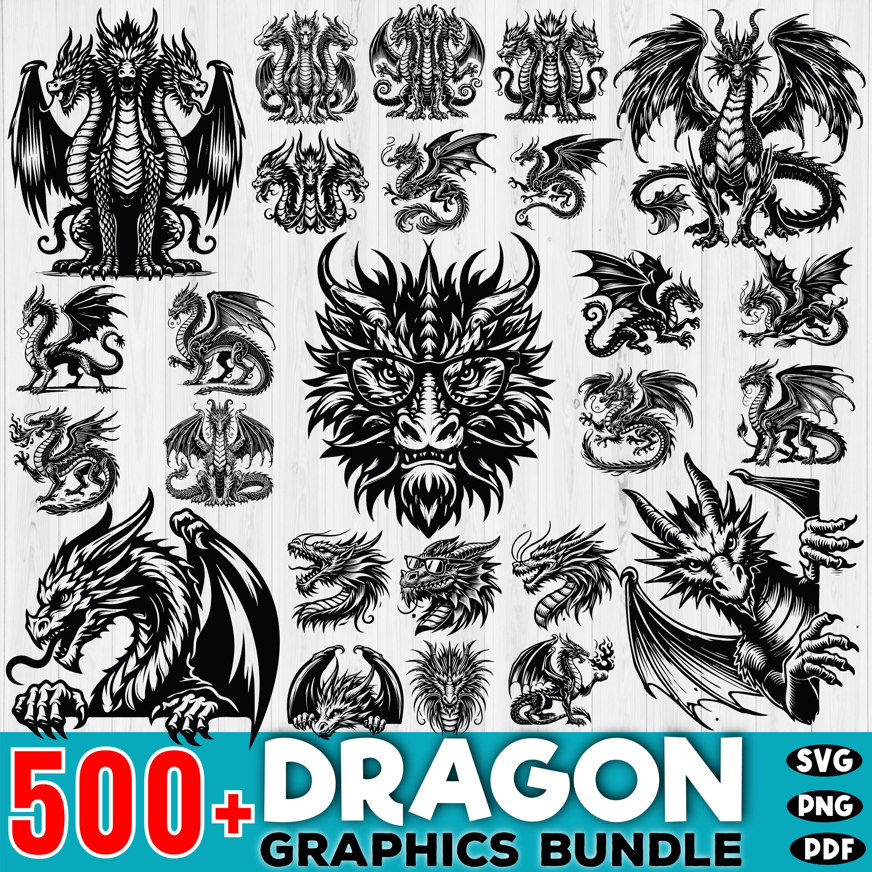 500+ Dragon Laser Cut Files: CNC Engraving Designs (DXF Bundle) - Etsy