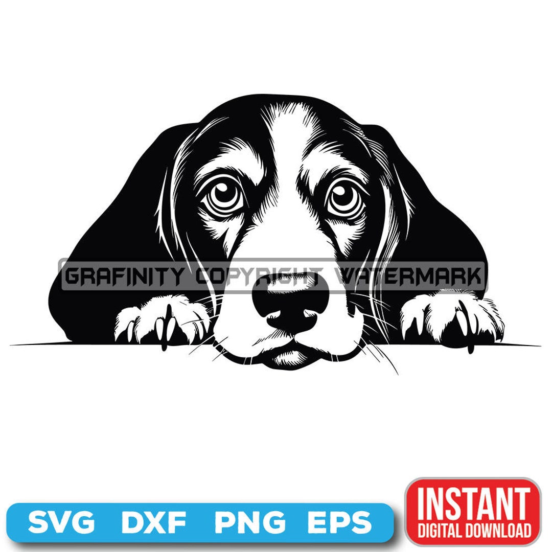 Beagle SVG Beagle Vector SVG 08 Beagle Dog Peeking Cute - Etsy