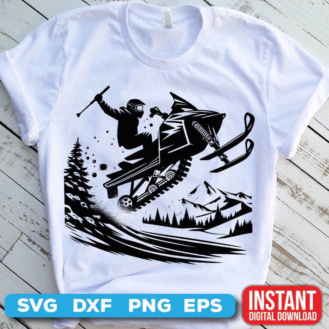 Snowmobile Svg Winter Sports Svg Creative Snowmobile Riding Vector ...