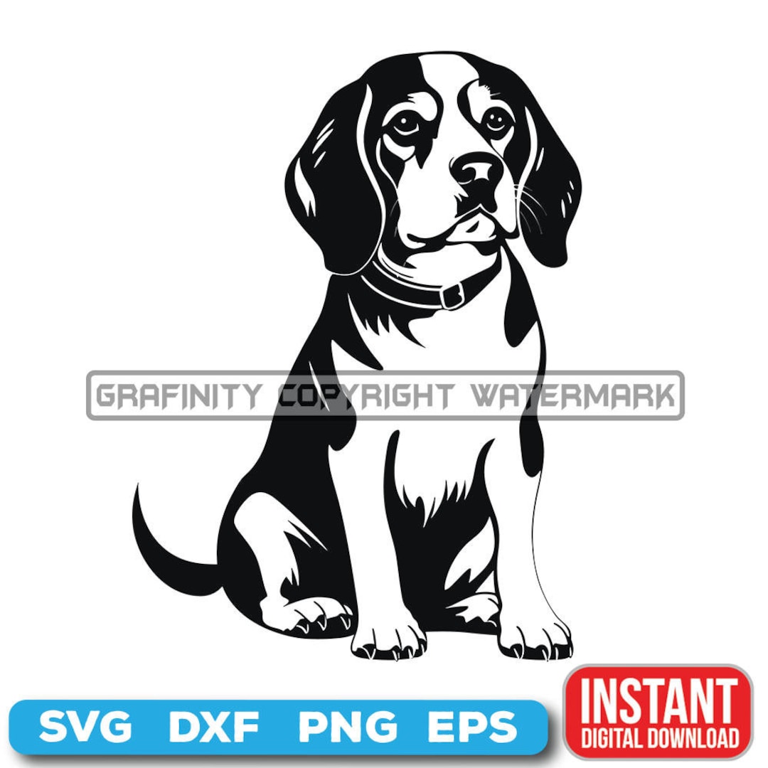 Beagle SVG - Beagle Vector SVG - 06 Beagle Standing Vector, Silhouette ...