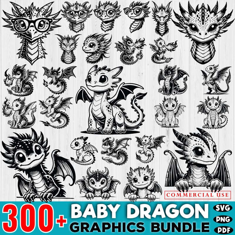 Baby Dragon Head Png - Etsy
