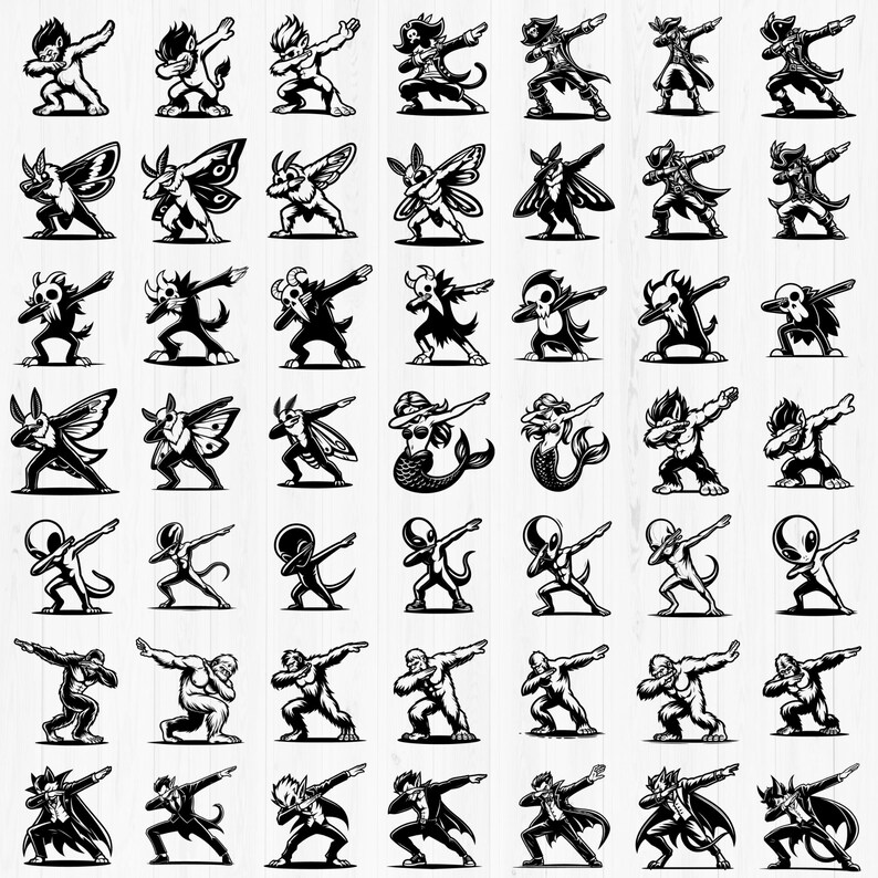 170+ Dabbing Mythical Creatures SVG | Unicorn Dragon Griffin DXF Files ...