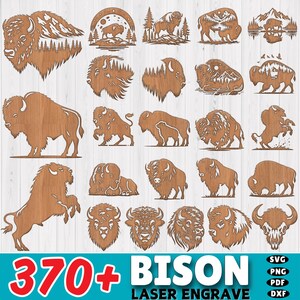 370+ Laser Engraved Bison DXF Bundle | Laser Cut Ready Files | CNC ...