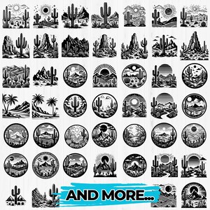 160+ Desert Scene Svg Bundle | Cactus Landscape Dxf Files | Boho Nature ...