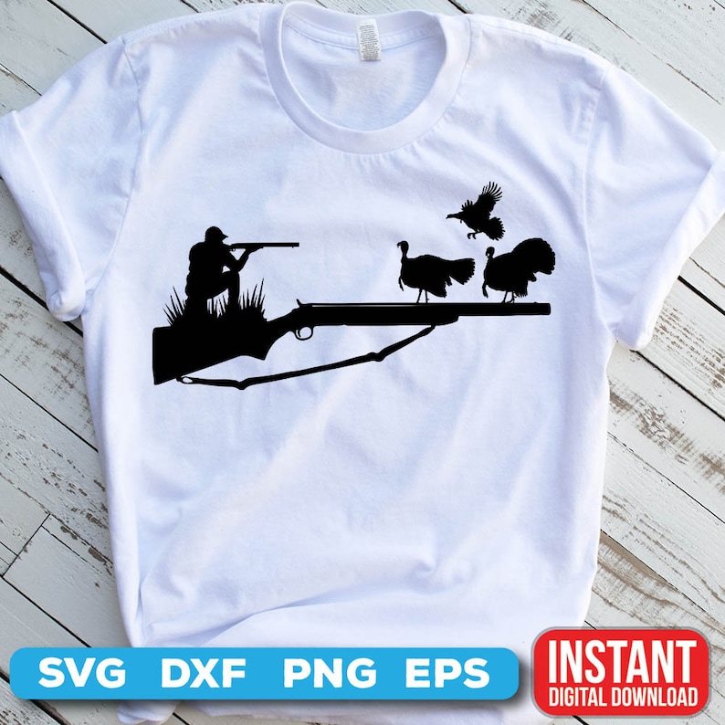 Turkey Hunting Svg - Artsy Shotgun for Turkey Hunting Silhouette Art ...