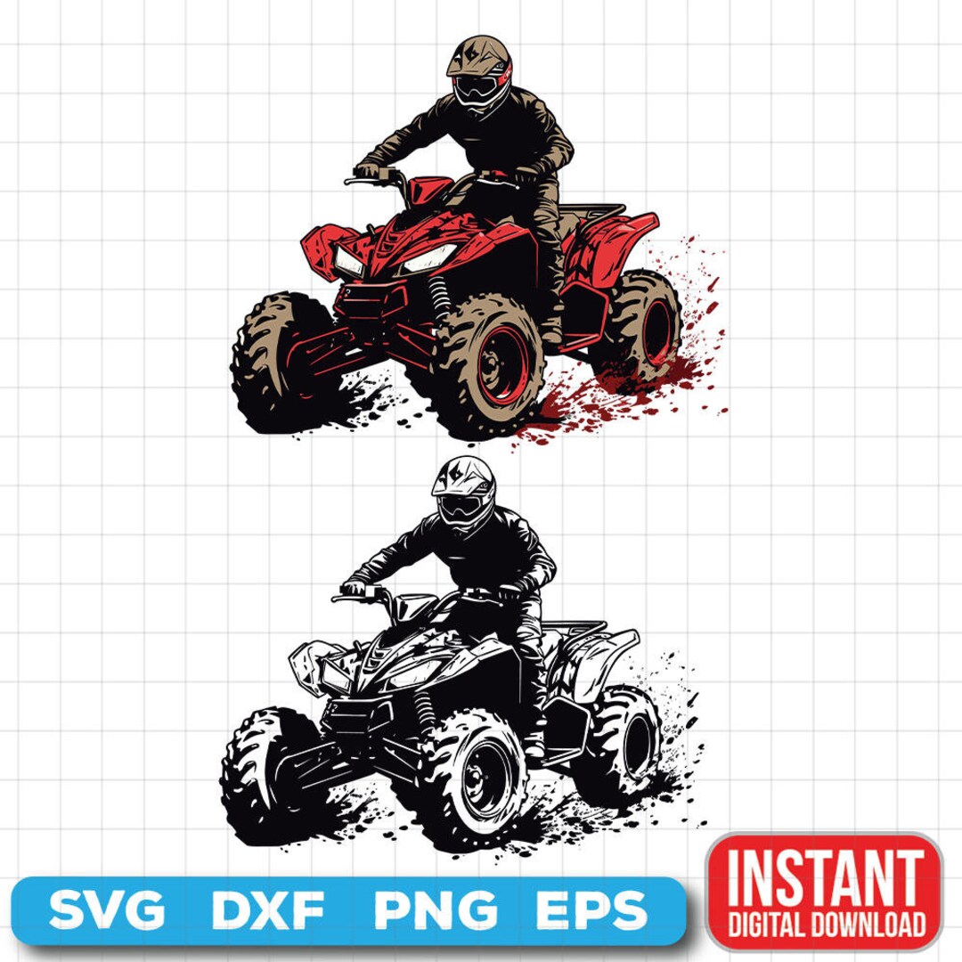 UTV Svg - ATV Distressed Red Color and Vector Art - Digital Download - Etsy