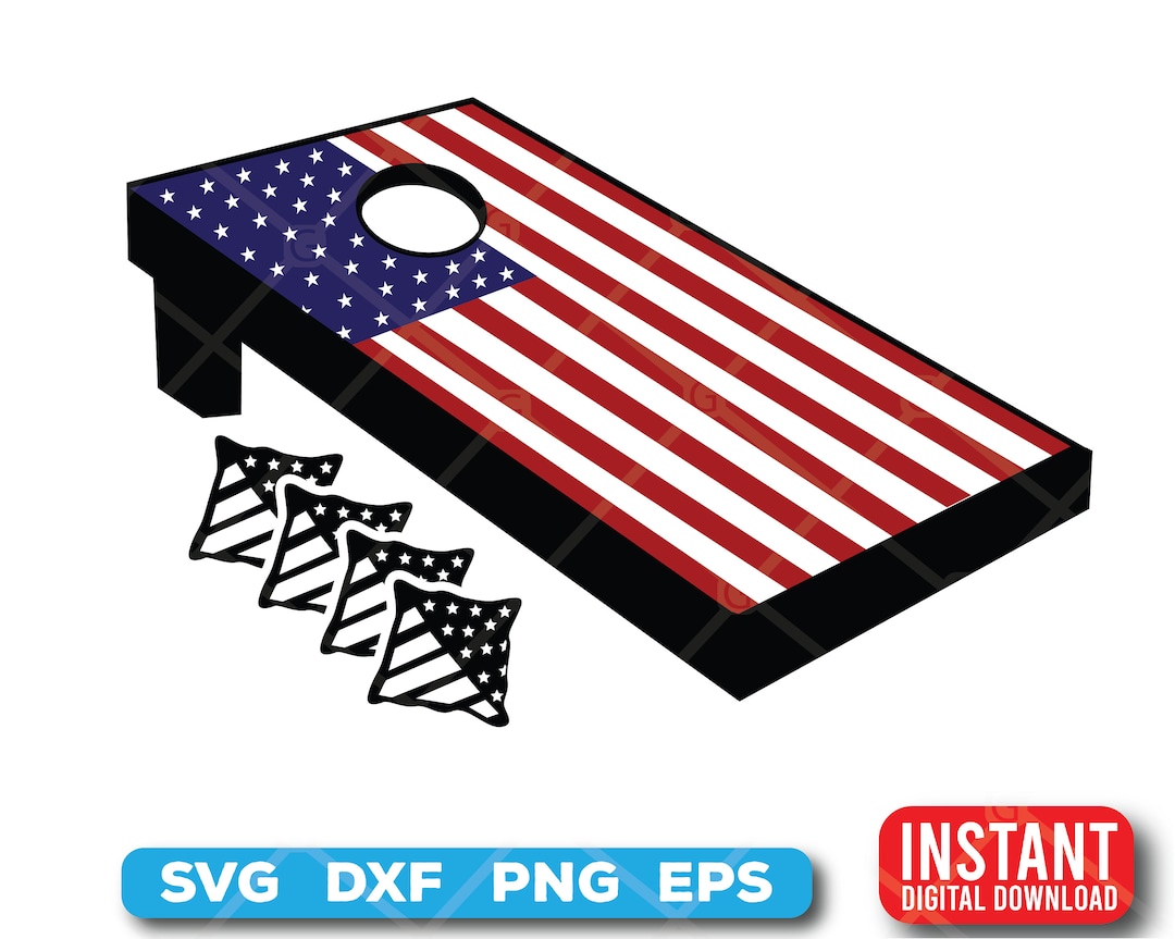 Cornhole Svg - Cornhole Png - Cornhole Board USA Flag Vintage Graphics ...