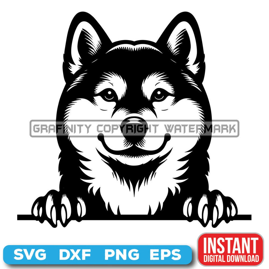 Peeking Dogs SVG, SHIBA INU Peeking Paws, Cute Dog Breed, K-9 Animal ...