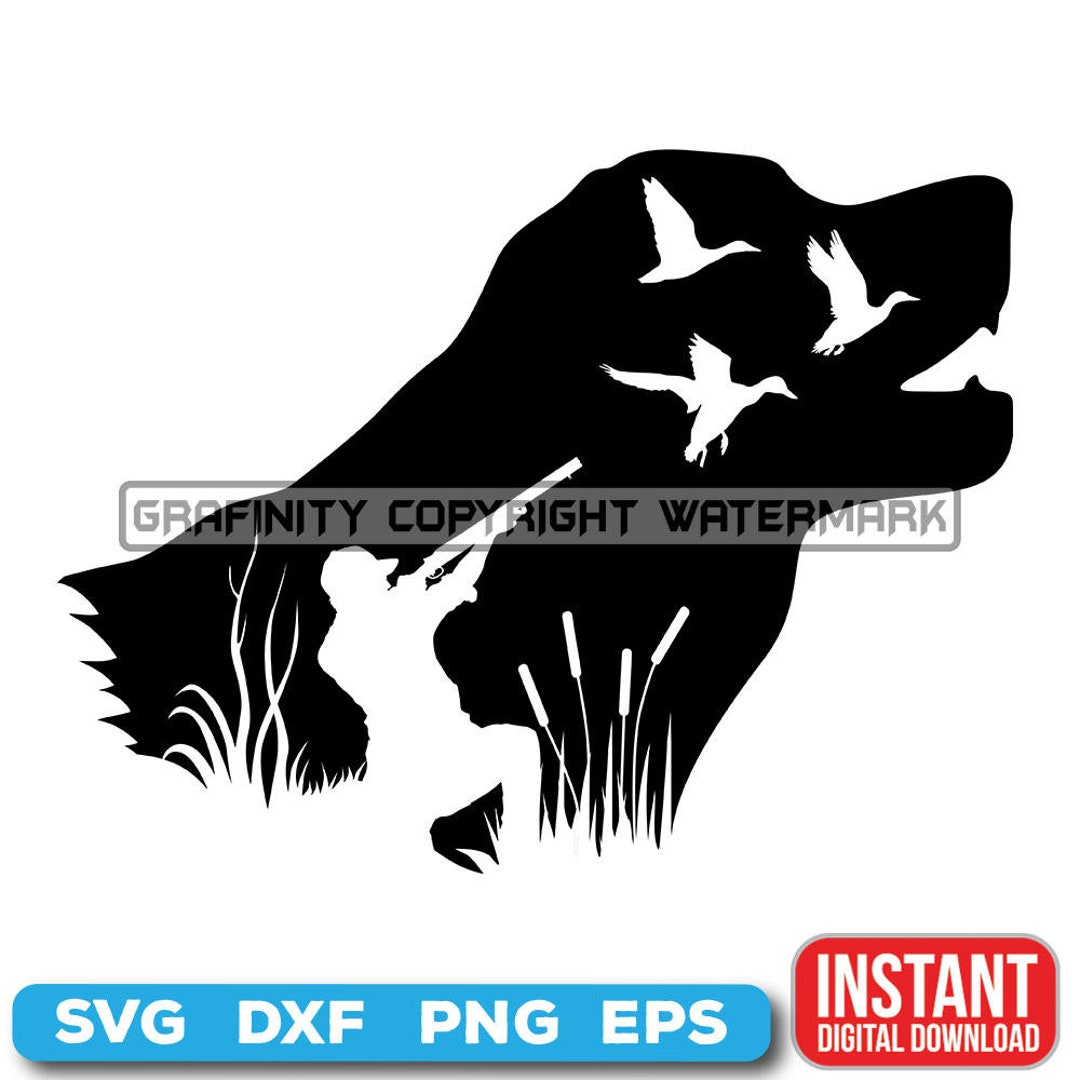 Duck Hunting Svg - Hunting Svg - Labrador Retriever Dog Silhouette Duck ...