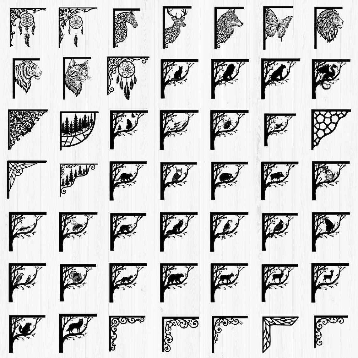 362 Shelf Bracket SVG Bundle: Decorative Wall Bracket Clipart, DIY ...