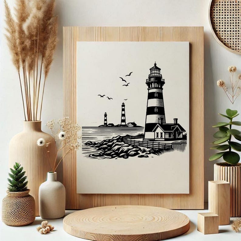 234 Lighthouse Scene SVG | Coastal Ocean DXF Bundle | Nautical Cricut ...