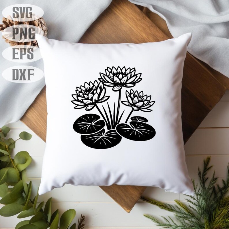 Waterlily Flower SVG Bundle: Floral Clipart, Cricut Cut Files ...