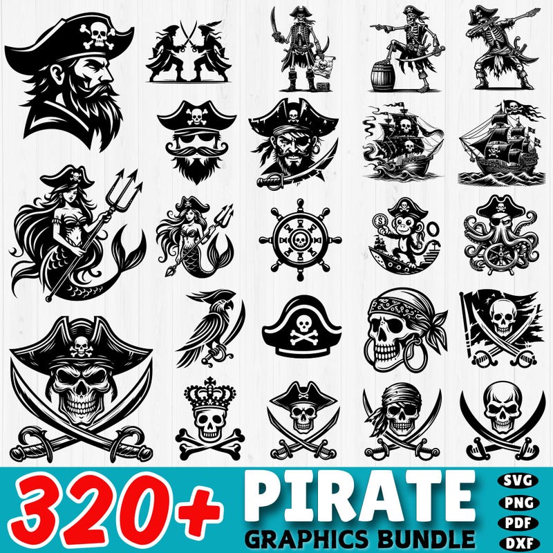 Skeleton Pirate Clipart - Etsy