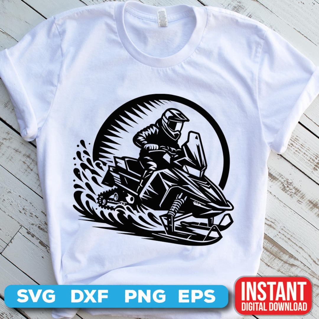 Snowmobile Svg- Winter Sports Svg - Snowmobiling in Sunset Art Vector ...