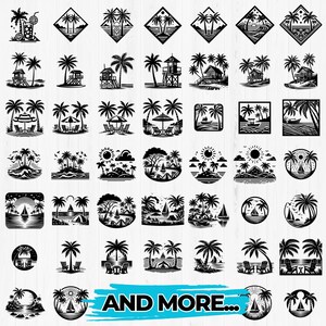 150+ Beach Scene Svg | Ocean Sunset Dxf Bundle | Tropical Summer Cricut ...