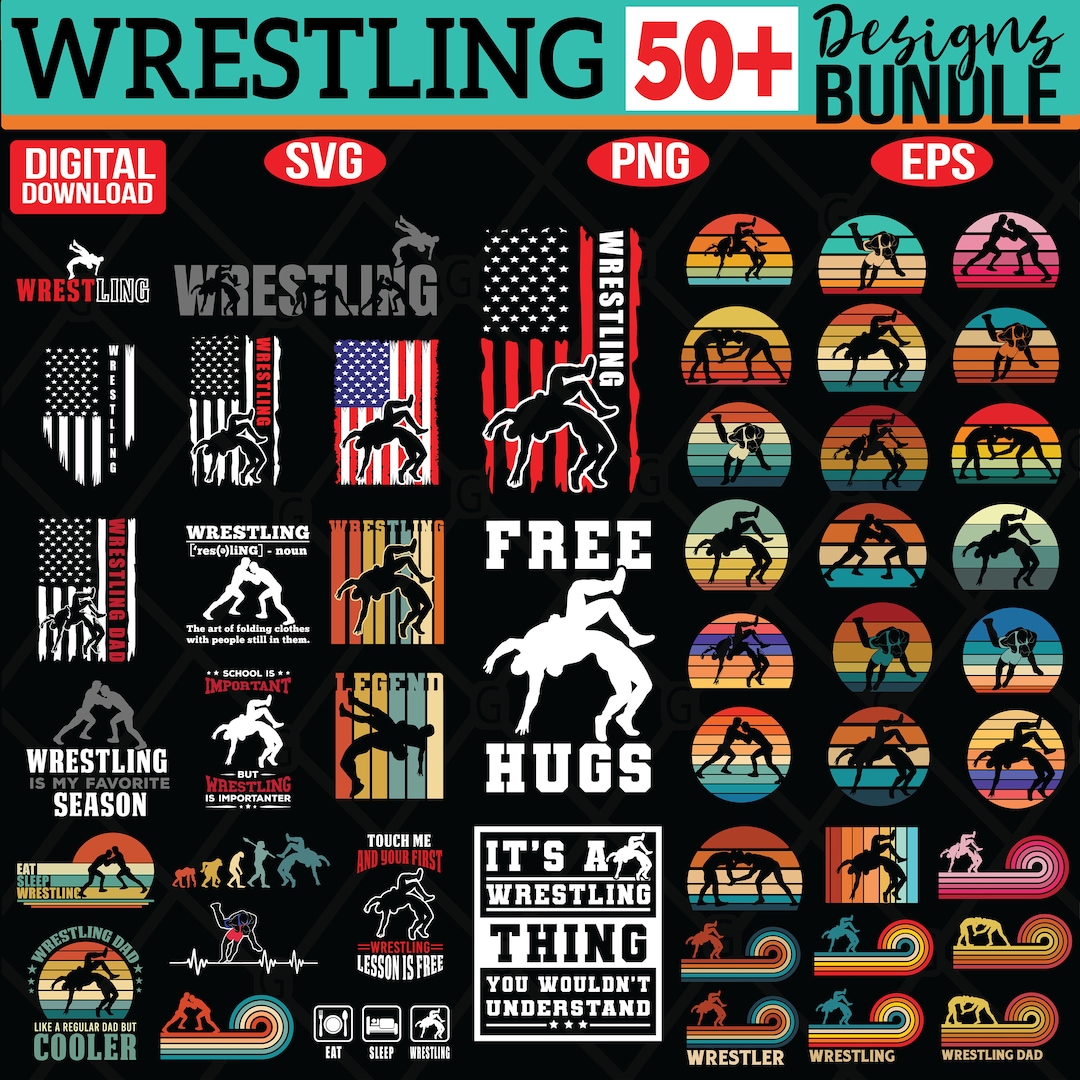 Wrestling SVG Bundle: 50+ Designs (digital Download) - Etsy