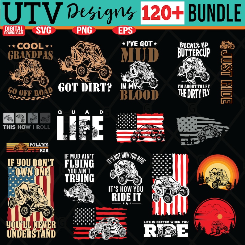 UTV Svg - UTV Png - 120+ Side by Side Designs Bundle - Digital Download ...