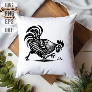 Chicken Line Art SVG Bundle: Minimalist Hen & Rooster Designs ...