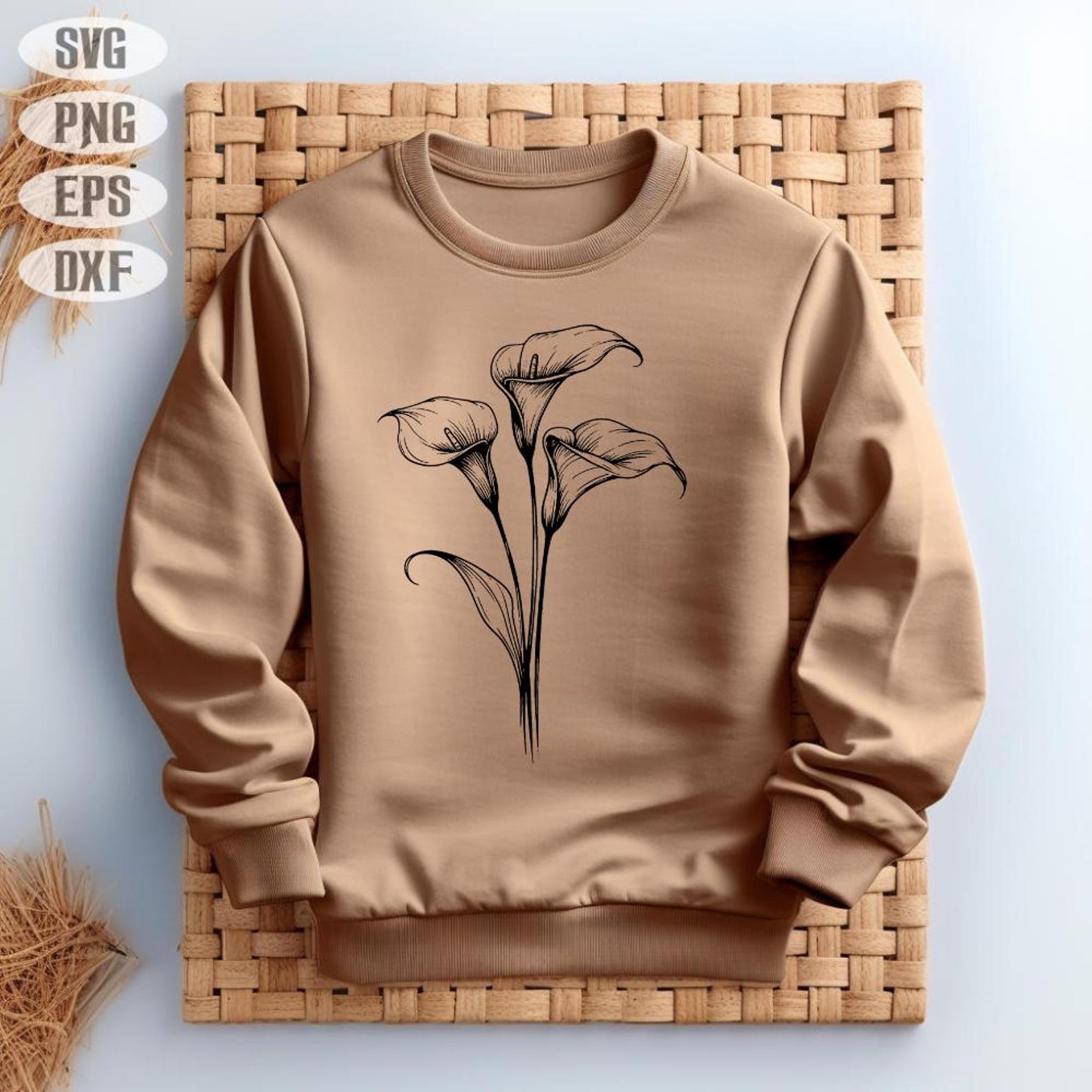 Calla Lily SVG Bundle: Floral Line Art, Cricut Cut Files (digital ...