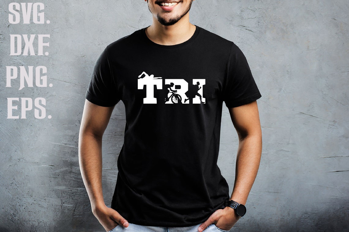 Triathlon SVG - Tri With Silhouette Creative Art Design - Digital ...