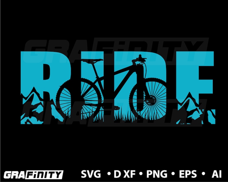Mountain Bike RIDE SVG: Cyclist Graphic Design (digital Download) - Etsy