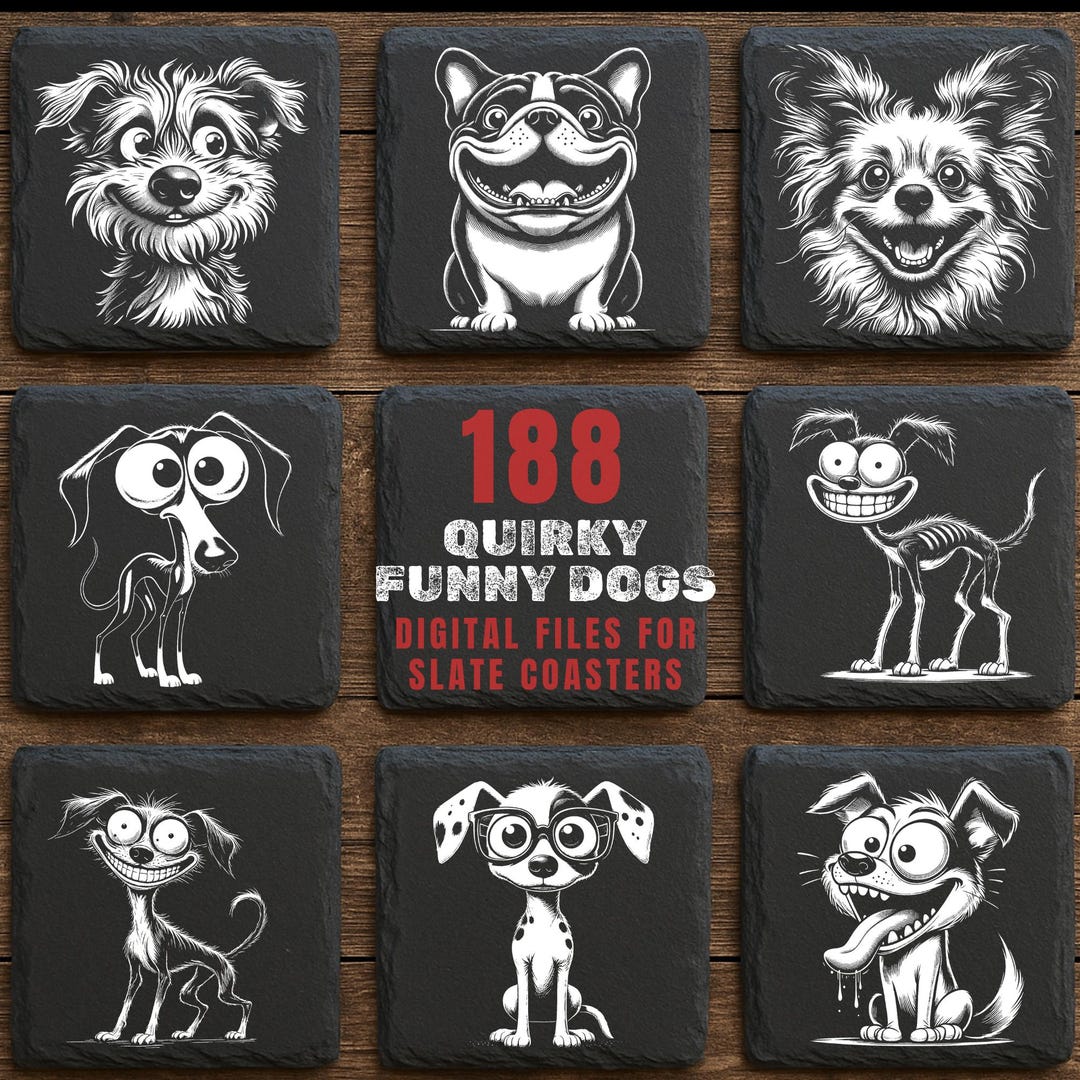 188 Quirky Dog Slate Engraving Design | Funny Dog SVG for Pet Lovers ...