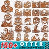 Cute Otter SVG - Cut File for Cricut, Silhouette | Vector Baby Otter ...