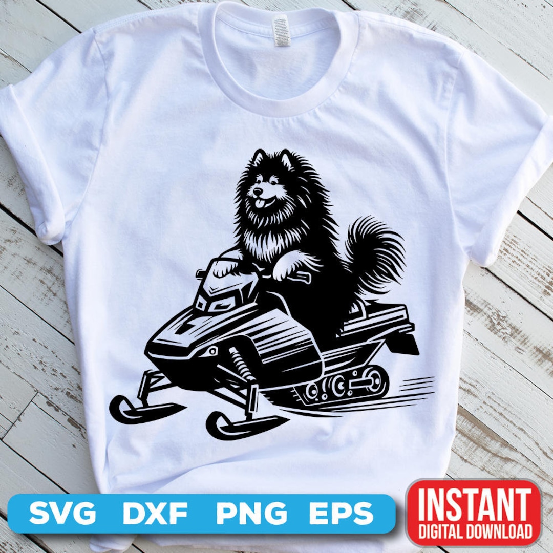 Snowmobile Svg Winter Sports Svg 01 KEESHOND Riding a Snowmobile Vector ...