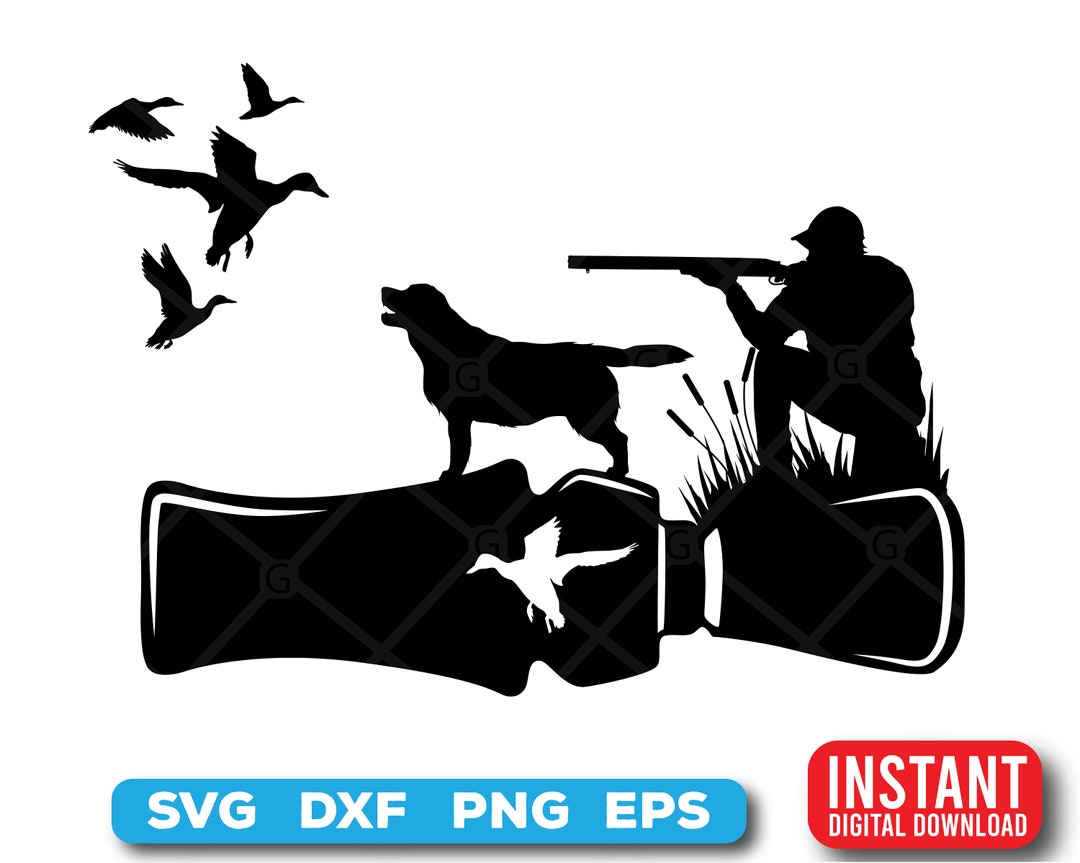 Duck Hunting Svg Hunting Svg Artsy Style Duck Hunting Graphics Vector File Silhouette