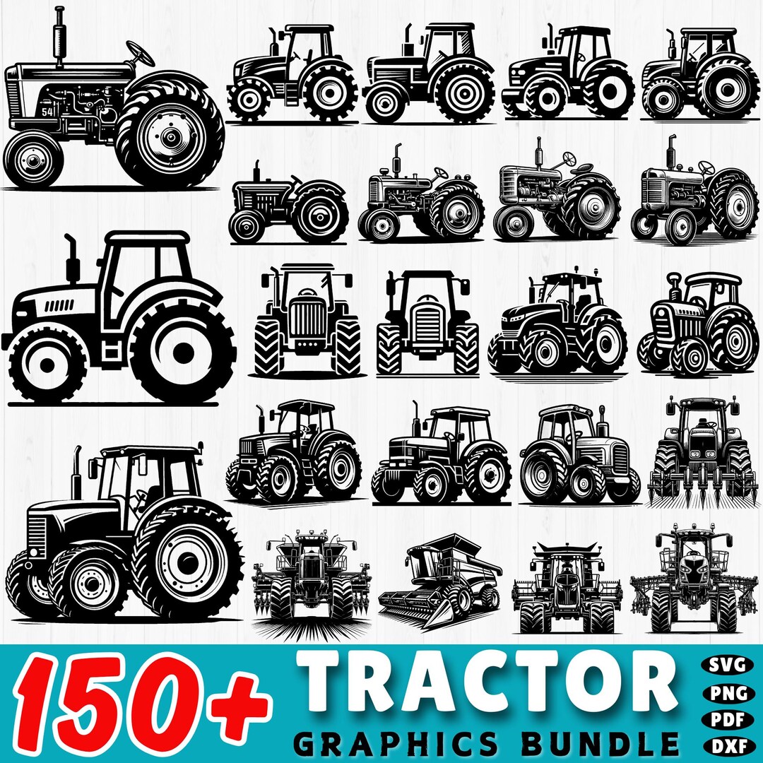 150+ Tractor Svg Bundle | Farm Tractor Cut Files | Cricut Svg Dxf Png ...