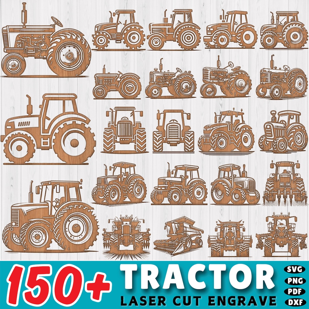 Laser Engraving Files Tractor Dxf Bundle | Laser Cut Tractor Files ...