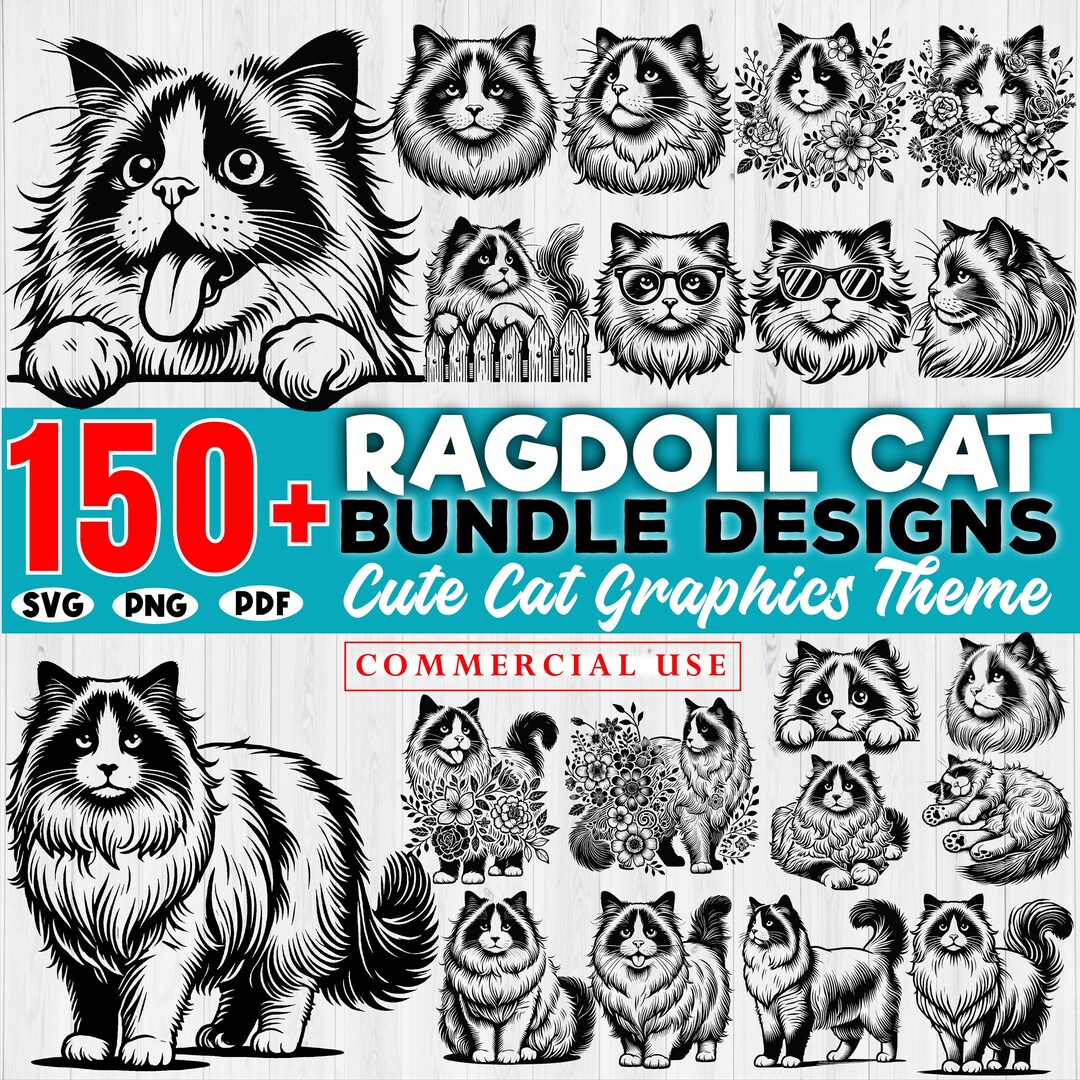 150+ Ragdoll Cat SVG Bundle | Ragdoll Cat SVG | Ragdoll Cat Clipart ...