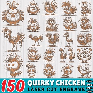 Laser Engraving 1,078 Chicken Mega Bundle | Farm Animals SVG DXF Files ...