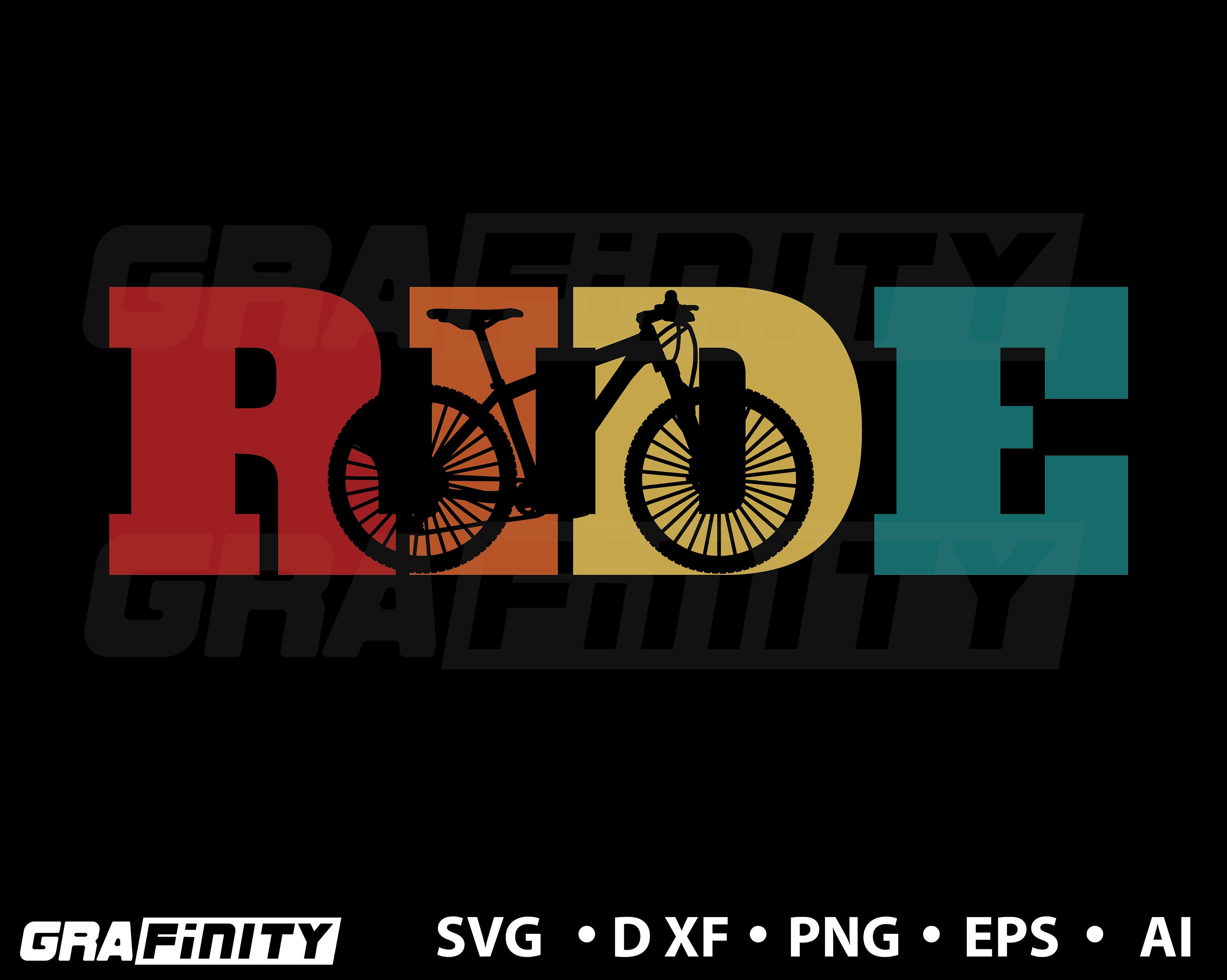 Mountain Bike Svg Files Cyclist's Bike RIDE Retro Svg | Etsy