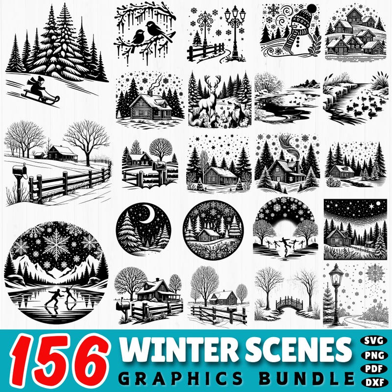 Winter Cartoon Drawings - Etsy