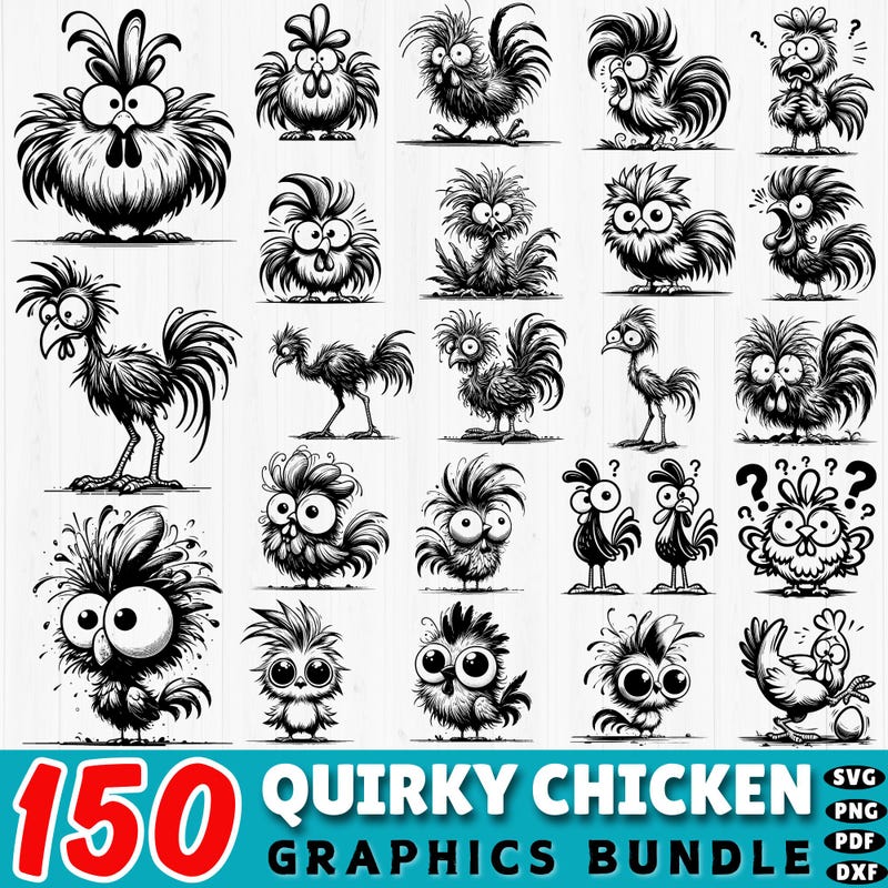 Quirky Chicken Design - Etsy
