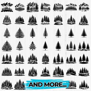 Laser Engraving Files 160+ Pine Trees Svg | Forest Tree Dxf Bundle ...