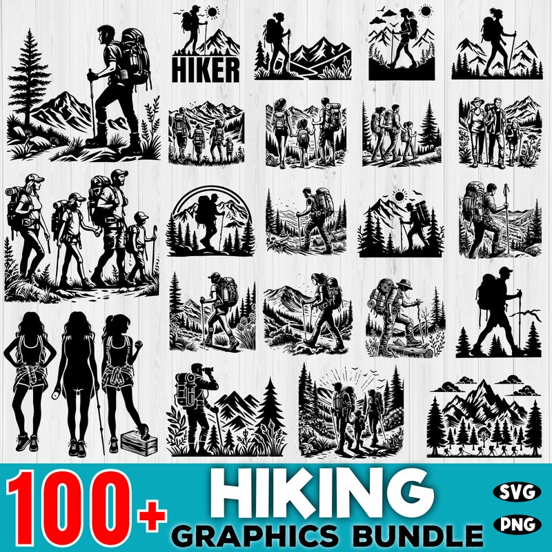 Hiking Svg - Etsy
