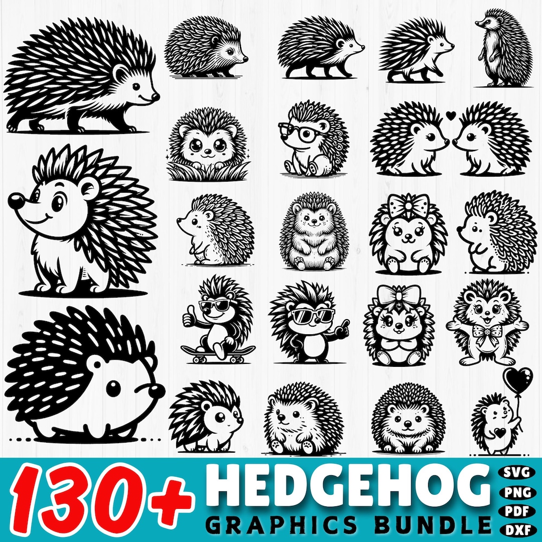 130+ Hedgehog Svg Bundle | Cute Animal Cut Files | Woodland Creature ...