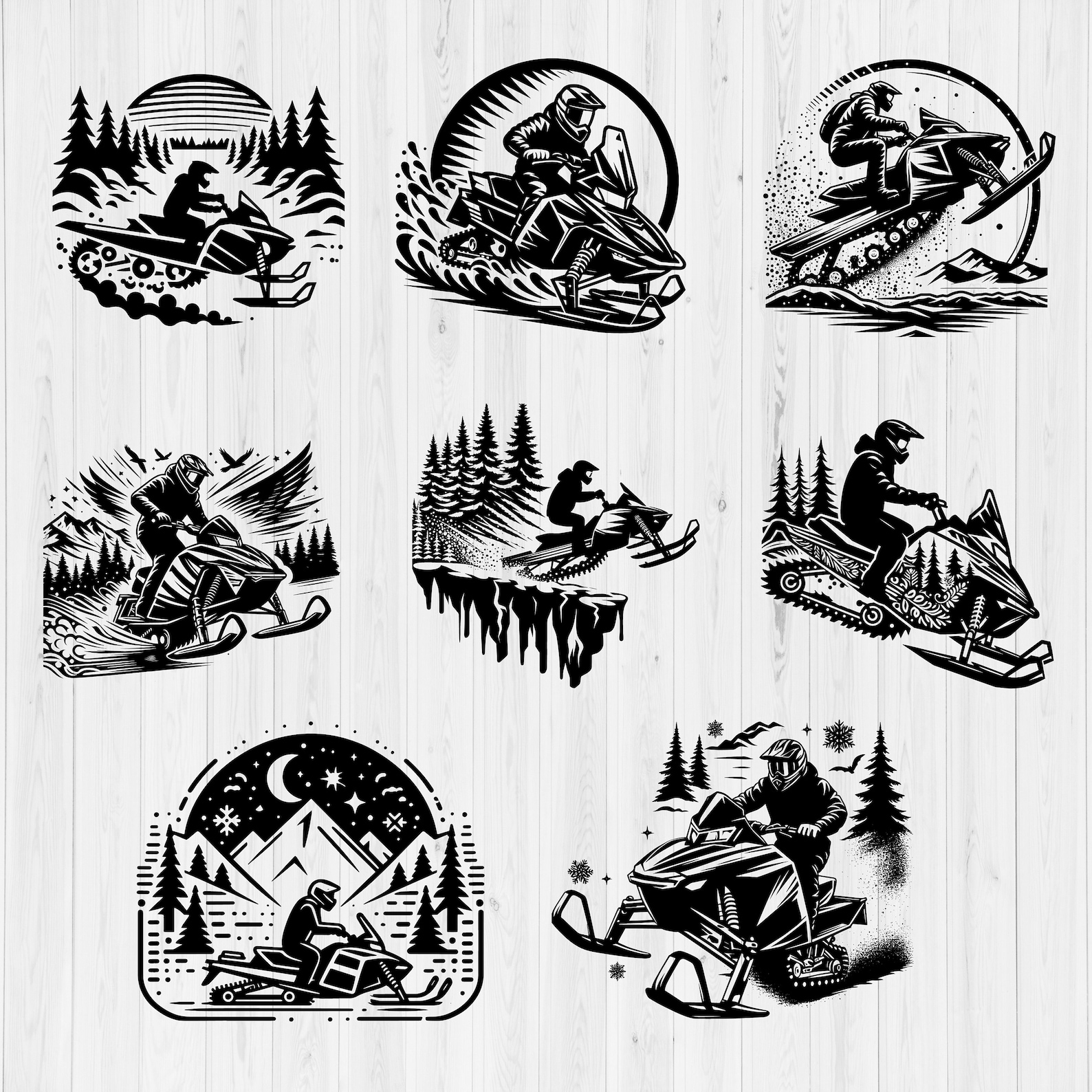 Snowmobile Graphics SVG Bundle: 100+ Laser Cut CNC Files - Etsy