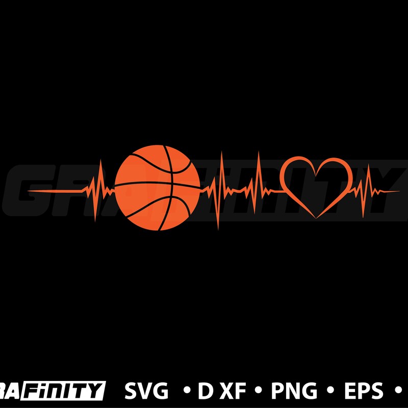 Basketball Heartbeat Svg - Etsy